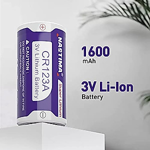 NASTIMA 12 Pack CR123A Battery, 3V Lithium Battery 1600mAh for Flashlight, Intelligent Instrumentation, Alarm Systems