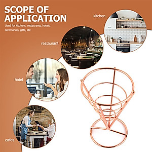 Homoyoyo Ice Cream Cone Stand Sugar Cone Holder Stand Snow Cone Holder Dipping Cup Holder Appetizer Wire Cone Ice Cream Cone Holder Metal Brackets Fish and Chips Cone French Tap Iron