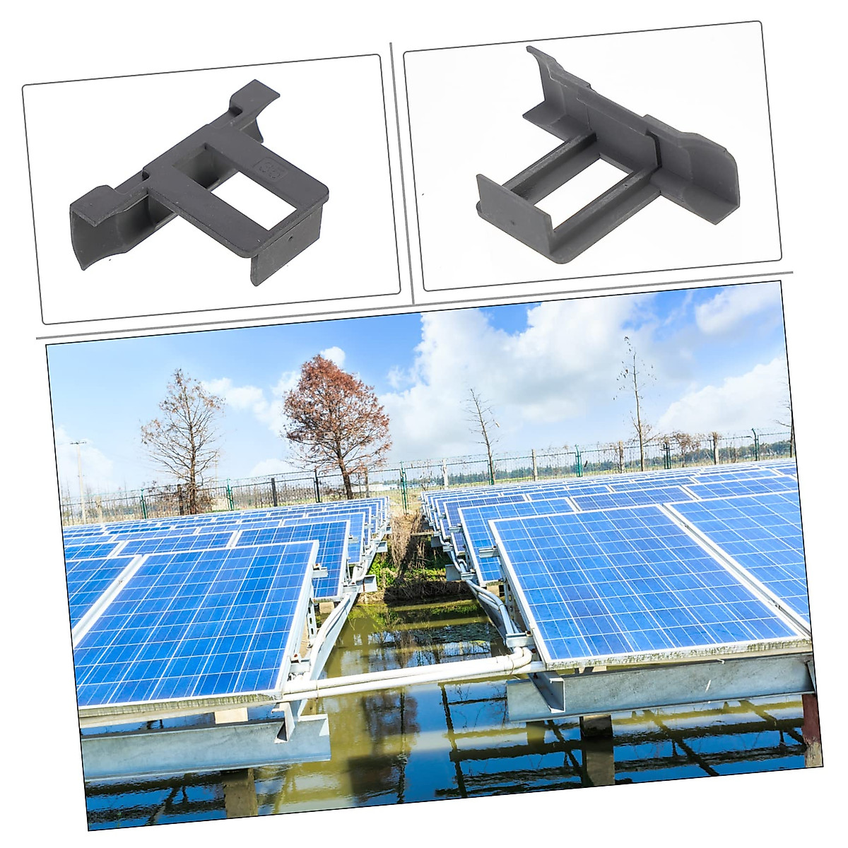 VILLCASE 30 Pcs Solar Drainage Buckle Clip Holder Solar Panel Water Clip Solar Panel Clamps Solar Panel Cleaning Solar Panel Water Clamp Solar Stagnant Clamp Automatic Battery Abs