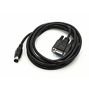 xjs XJSXZC 8P Mini Din Male to Female DB9 RS232 PLC Programming Adapter Cable 10Ft (DB9 RS232)