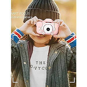 Kids Camera Toy USB Rechargeable HD Kids Camera with 400mAh Battery and 2 Inch LCD Screen Multifunctional Mini Children Video Camera with 6 Filter Effects for 3-8 Years Old Boys Girls(Pink)