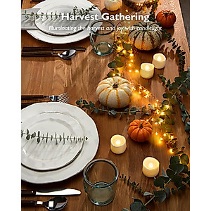 Homemory Remote Control Tea Lights, Flickering Realistic Tea Lights Battery Operated with Remote, for Home Decor and Seasonal Celebration, Pack of 12, Warm White Light, Dia 1-2/5'', H 1-1/4''