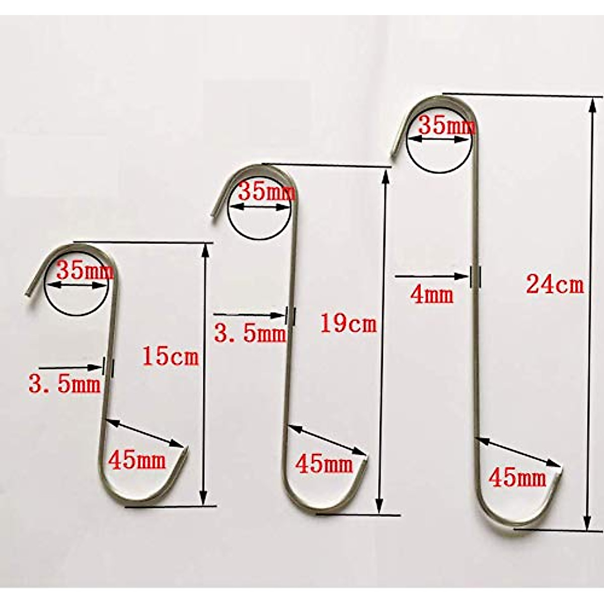 Astra Gourmet 6" Meat Hooks S-Hook Stainless Steel Meat Processing Butcher Hook Pot Racks S Hook Meat Hangers for Bacon Sausage Smokers - 6 Pack