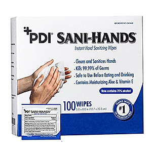 PDI Healthcare D43600 Sani-Hands Instant Hand Sanitizing Wipes, 5" x 8" Size (Pack of 1000)