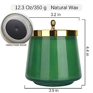 LA JOLIE MUSE Fir & Cedarwood Candle, Christmas Candles for Home Scented, Cedar Candle for Winter, Holiday Candle Gift, Green Glass Jar Candles, Natural Soy Candles, 75 Hours 12.3 Oz