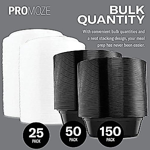 50-Pack meal prep Plastic Microwavable Food Containers Bowls for meal prepping with Lids (28 oz.) Black Reusable Storage Lunch Boxes -BPA-Free Food Grade -Freezer & Dishwasher Safe. - PREMIUM QUALITY
