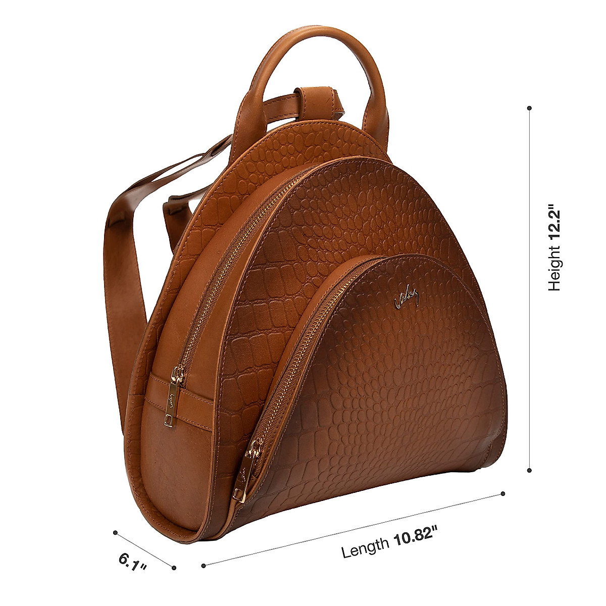 VELEZ Leather Mini Backpack For Women - Brown Shoulder Bag Purse