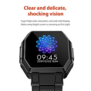 Smart Watches for Men Activity Fitness Tracker with Bluetooth Call Heart Rate Blood Pressure Blood Oxygen Sleep Monitor IP67 Waterproof 1.54" Touch Screen Smart Watch for iOS Android (Black)