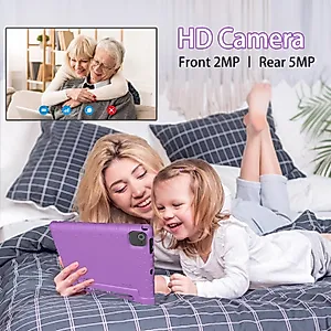 VNEIMQN Kids Tablet, 10.1 Inch Tablet for Kids, 4GB+64GB Android 13, 8-Core CPU, WiFi,12H Battery, Parental Control 1280 * 800 HD Display Cameras, Purple