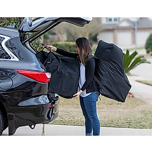 Zohzo Car Seat Travel Bag — Adjustable, Padded Backpack for Car Seats — Car Seat Travel Tote (Gray with Black Trim)