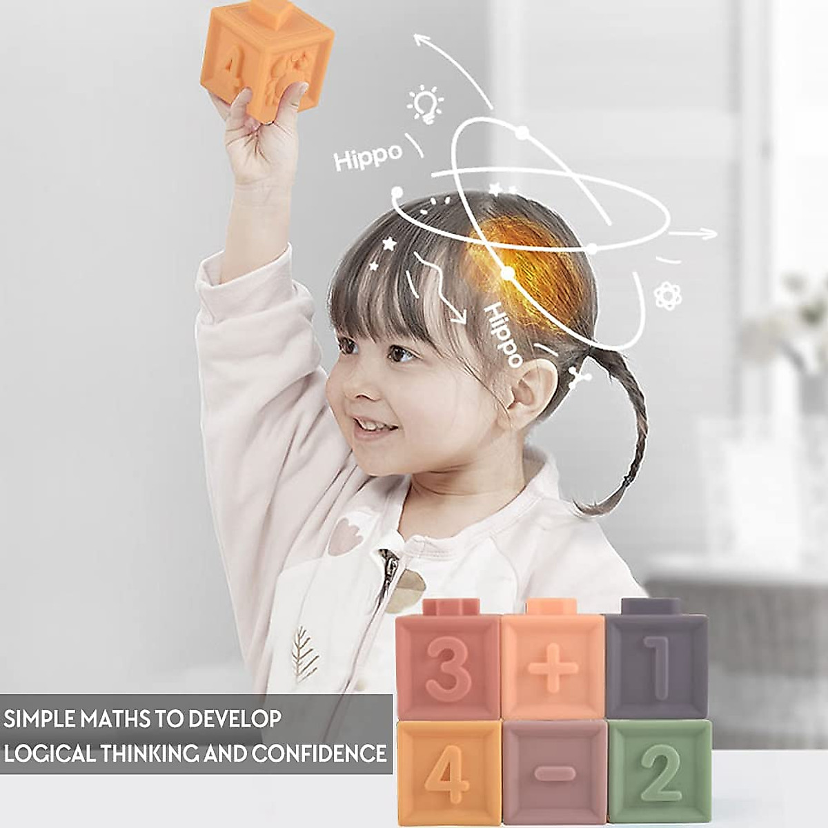 UNIQUE KIDS 12 PCS Playful Learning Alphabetical Sort & Stack Developmental Baby Soft Stacking Blocks Bath Toys | Engaging Education for Toddlers and Babies 6 Months +