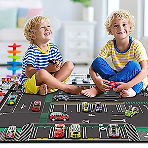 Aomola Pull Back Car Toys for Toddlers Kids 3, 40 Pack Colorful Mini Diecast Race Cars with Play Mat (Storage Bag), Birthday Gift for Boys and Girl 3 4 5 6 7 8 Years Old
