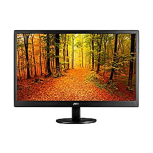 AOC E2070SWHN 19.5" HD 1600x900 Monitor, 5ms, HDMI/VGA, Vesa, Epeat Silver, EnergyStar, 20 Inch HD+