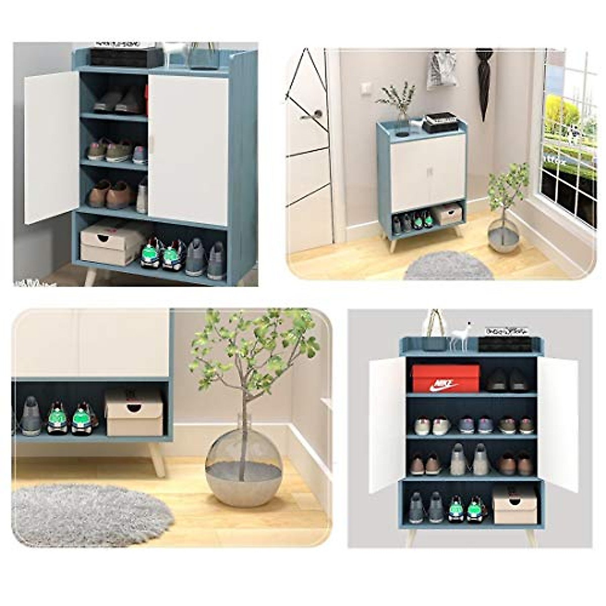 GDLMA Storage Cabinet, Blue Sideboard,Multi-Function Shoes Case for Hallway,Dining Room,Kitchen or Bedroom