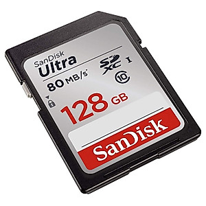 SanDisk Ultra 128GB SDXC UHS-I Memory Card up to 80MB/s (SDSDUNC-128G-GN6IN), Black