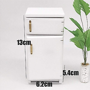 SXFSE Dollhouse Decoration Accessories,Mini Dollhouse Furniture Refrigerator Miniature Living Room Pretend Play Toy