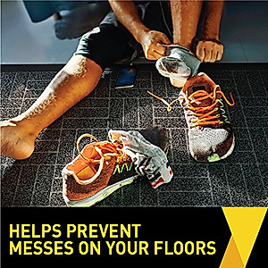 GRIP MASTER Durable Tough Natural Rubber Doormats, 29x17 Size, Waterproof Boots Scraper Mats, Commercial Heavy Duty Indoor Outdoor Door Mat for Winter Snow, Low-Profile Easy Clean, Gray Quatrefoil