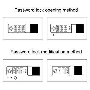 IPENNY A5 Vintage Leather Journal with Combination Lock Digital Password Journal with Bookmark Pen Loop Retro Privacy Notebook Writing Travel Diary Locking Journal, 100 Sheets (#2,Black)