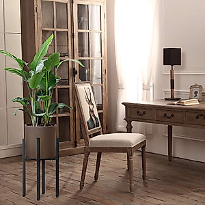 YueTong 2 Pack Metal Plant Stand Indoor with Adjustable Width Fits 8 to 12 Inch Pots,Mid-Century Flower Holder for Corner Display-Black(Planter and Pot Not Included).