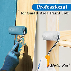 Mister Rui Foam Paint Roller, 2 Inch Mini Paint Roller Kit 9 Pack, Small Paint Roller with Tray and Liner, Small Paint Rollers 2 Inch, Mini Rollers for Painting Furniture, Stenciling, Art Crafts