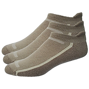 High Falls Footwear Mens 3-Pack No Show Tab Golf Socks (Medium, Khaki)