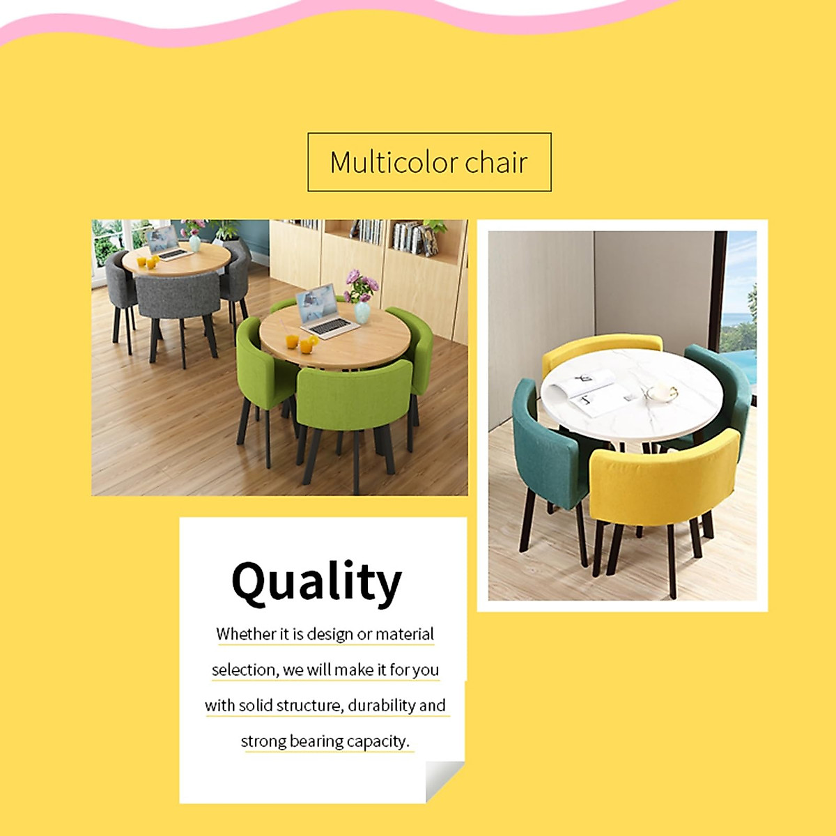 Office Reception Room Club Table, Coffee Table and Chair Set, Reception Table and Chair Combination Negotiation Table, Cafe Balcony Living Room Simple Round Dining Table 80cm ( Color : Light gray )
