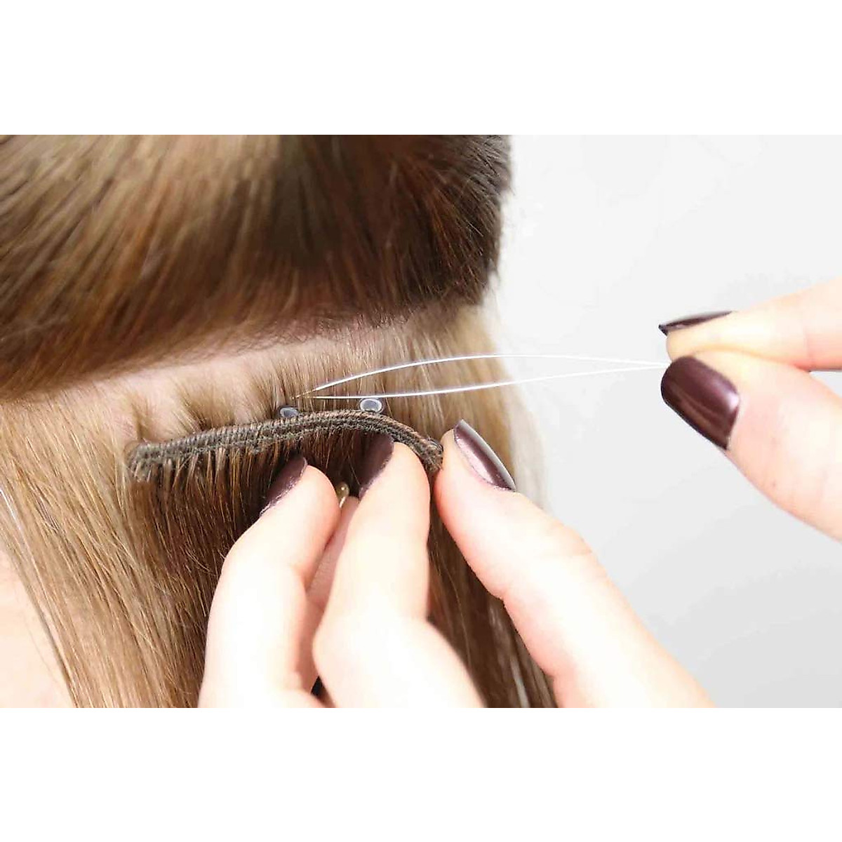 Professional Hair Extension & Beading Tool Kit Remove Plier Set for beads (4 Piece) I-Link Micro Ring Loop Needle Pulling Hook Threader Wire for Silicone Rings (Tea Pink)