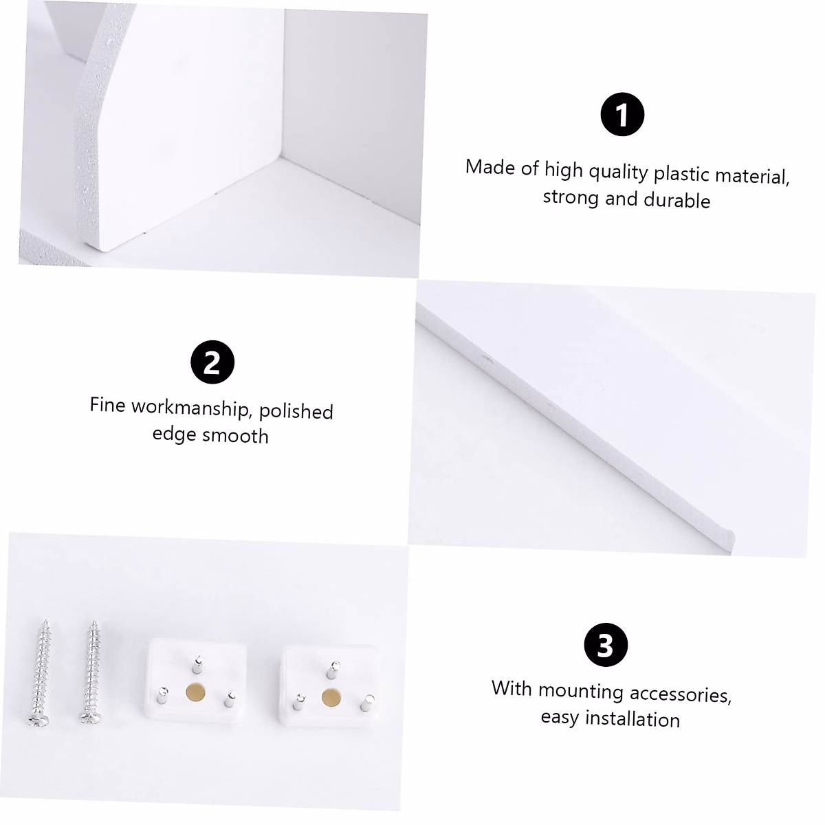 Cabilock 1pc Shelf Corner Shelves Square Plant Stand Jewelry Holder Plant Holder Decorative Floating Shelves Decorative Shelves Bedside Rack Rustic Wall Headboard Wall Hanging Plastic White