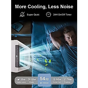 Portable Air Conditioner WANAI 8000BTU Air Conditioner Cooling up to 250sq.ft, 3-in-1 Portable AC Unit with Remote Control, 24H Timer & LED Display, Suitable for Bedroom, Living Room, Office