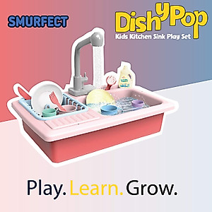 Kids Kitchen Sink Play Set- Fun & Educative Kids Toy- Water Cycling Kitchen Sink for Kids- Above 3 Years Toddler Toys- Easy to Install Play Kitchen Sink- Cute Kids Kitchen Sink