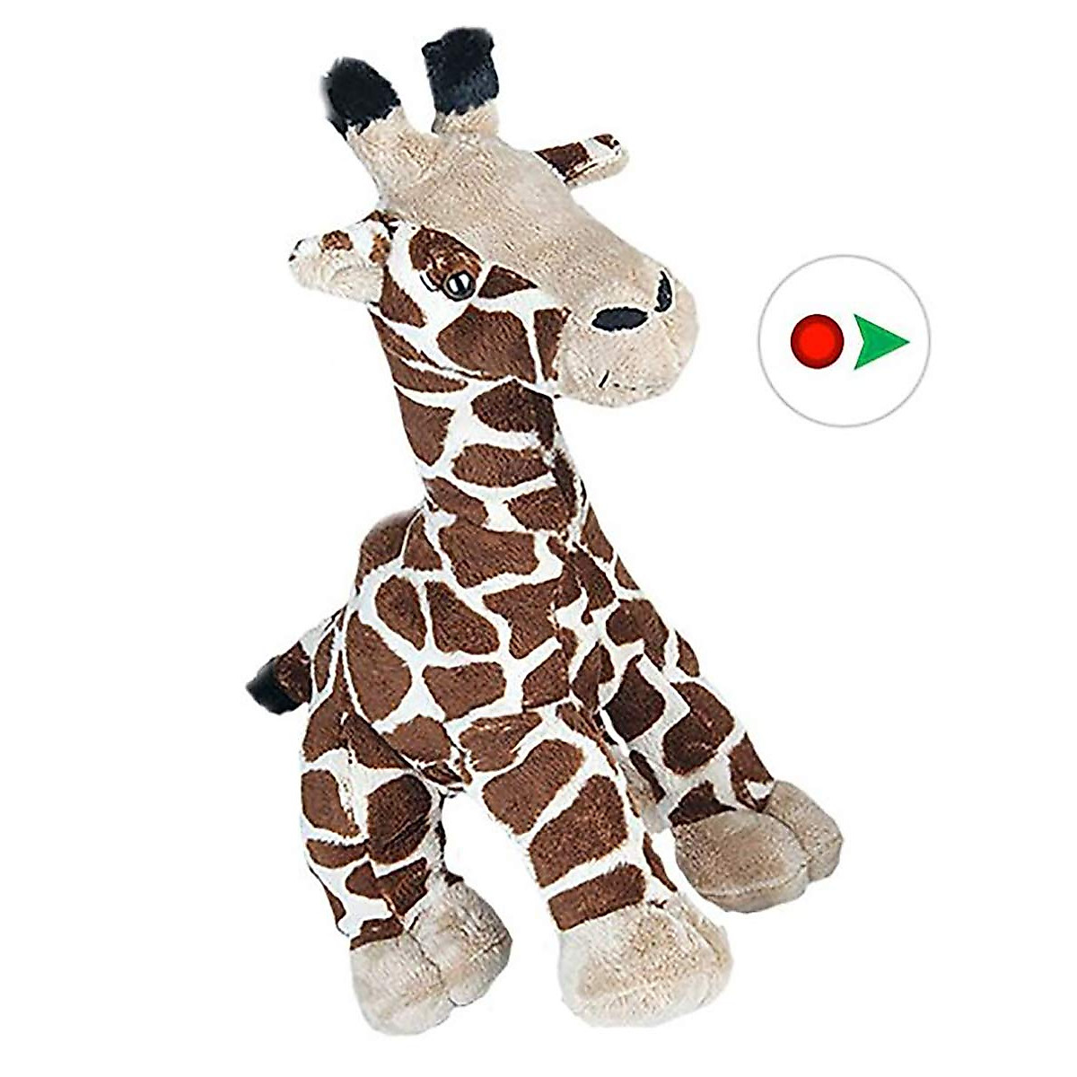 Beary Fun Friends Recordable 8" Plush Gerry The Giraffe w/20 Second Digital Recorder for Special Messages, Rymes or Songs
