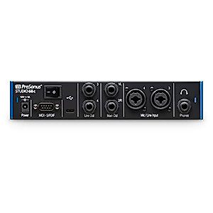 PreSonus Studio 68c 6x6, 192 kHz, USB Audio Interface with Studio One Artist and Ableton Live Lite DAW Recording Software
