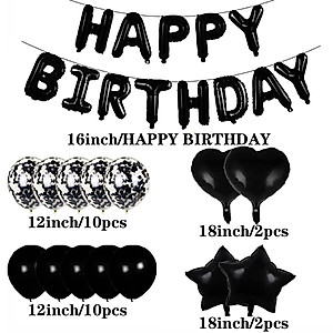 ZSNWGZ Sweet 28th Birthday Decorations Party Supplies,Black Number 28 Balloons,28th Foil Mylar Balloons Latex Balloon Decoration,Great 28th Birthday for Girls,Women,Men,Photo Props