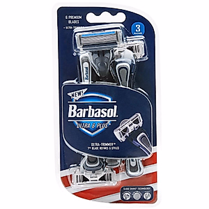 Barbasol Premium Disposable Ultra 6 Razor, 3 Count, (Pack of 2)