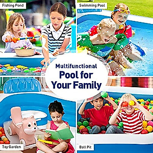 Inflatable Pool Kids for Adult - 90" 90" 26" ,Giant Large Blow up Pool for Indoor Garden Summer Water Party,Kiddie/Adult Small Inflatable Swimming Pools with Seat and Backrest, Above Ground Pool