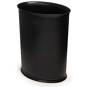 Made in USA Faux Black Leather 5-Gallon Sleek and Stylish Vinyl Waste Basket (10.25” X 12.5”)