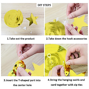 Black and Gold Birthday Decorations Black Gold Balloons Party Supplies with Banner Hanging Swirls Curtains Tablecloth Cake Toppers for Men Women Gold Black Birthday Father's Day Party Decorations