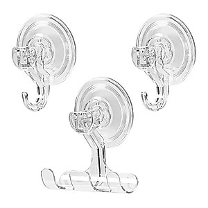 Easycosy Suction Hooks Removable and Reusable Razor Hook for Shower Waterproof Powerful Vacuum Suction Cup Hook Holder for Towel Bathrobe Loofah Hooks for Bathroom & Kitchen (Type B)