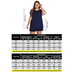 Celkuser Womens Plus Size Cute Short Pajama Set Ruffle Sleeve Button Sleepwear Soft PJs with Pocket CEL1002(cel1002,5XL,Navy)