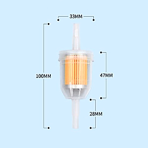 Gas Inline Fuel Filters, 10Pcs 1/4"and 5/16Inch Engine Filter for Kawasaki Kohler Briggs & Stratton John Deere Fuel Line, Replacement for Lawnmowers Riding Mower Garden Lawn Tractor ATV Motorcycle