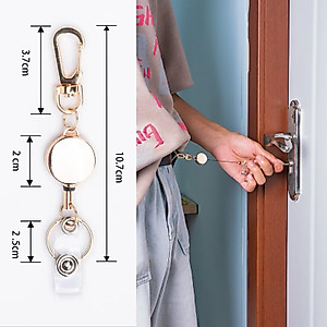bolimoss Wrist and Detachable Neck Lanyards for Keys, Neck & Wrist Lanyards Keychain Set with Retractable Badge Reel for ID Badge Holder, Key Chain for Nurse,Teacher,Student, Offices (Marble)