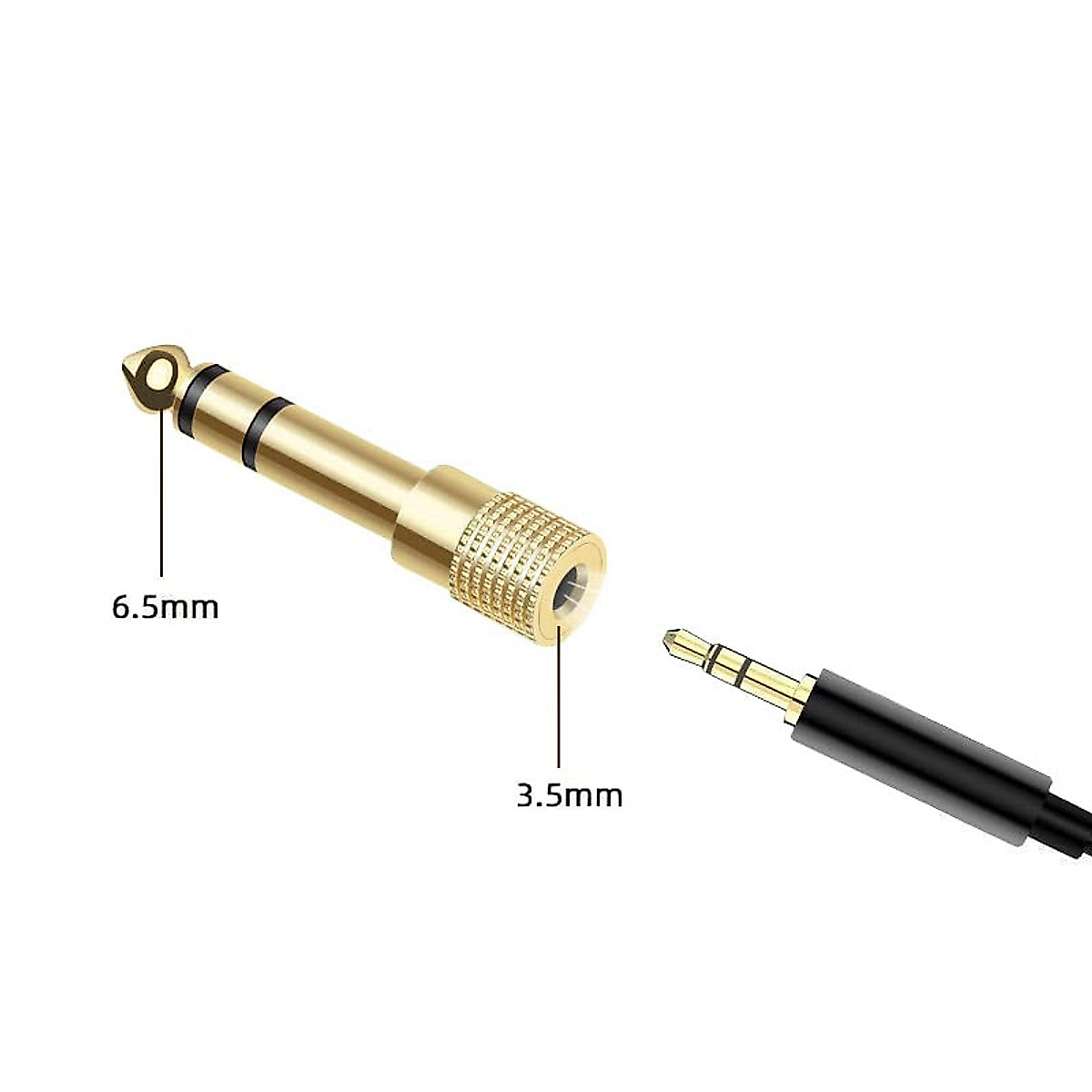 6.35mm to 3.5mm Headphone Adapter, Dafensoy 3.5mm(1/8'') Male to 6.35mm (1/4'') Female and 3.5mm Female to 6.35mm Male Stereo Adapter Gold Plated Connectors, for Headphone, Amp Adapte Etc 4-Pack