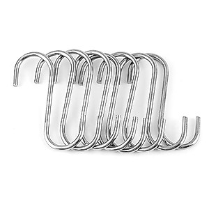 10pcs Stainless Steel S Shaped Clasps Hooks Kitchen Household Hanger Storage Holders Organizer Hooks & Rails Home Tools