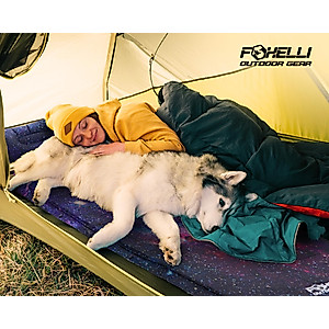 Foxelli Self Inflating Sleeping Pad for Camping, Backpacking, Hiking, Insulated Foam Lightweight Camping Mat, Inflatable Camp Mattress with Pillow