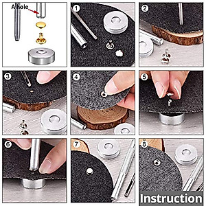 CAMWAY Leather Hole Punch,6Size Revolving Punch Plier Kit Leather Punches Belt Hole Puncher + 240 Set Leather Rivets Double Cap Rivet Hole Puncher for Crafting,Dog Collars,Shoes,Fabric,Paper DIY