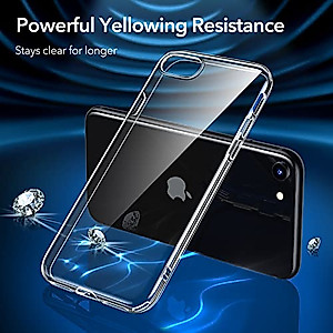 ESR Essential Zero Designed for iPhone SE 2020 Case, iPhone 8 Case, iPhone 7 Case, [Yellowing-Resistant TPU] [1.1 mm Thick Back Case] [Shock-Absorbing Air-Guard Corners] Flexible Silicone Case, Clear