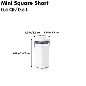 OXO Good Grips POP Container - Airtight Food Storage - 0.5 Qt Square (Set of 4) for Candy and More