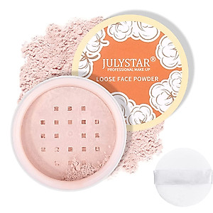 Loose Face Powder,Matte Setting Powder Oil Control,Minimizes Pores Long Lasting Waterproof Setting Powder,Loose Setting Powder for Oily Skin Translucent for Setting or Foundation, Lightweight, Matte Ultra Flawless Finish(02#Pink)