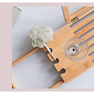 GANFANREN Extendable Bathtub Tray Shelf Bath Tub Tray Spa Bathtub Book Wine Tablet Holder Bathtub Bathroom Accessories