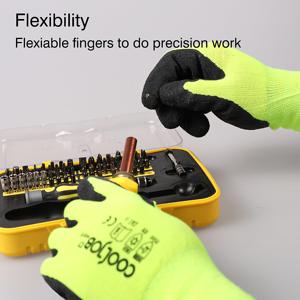 COOLJOB Medium Seamless Shell Protective Gloves, Gray, Unisex